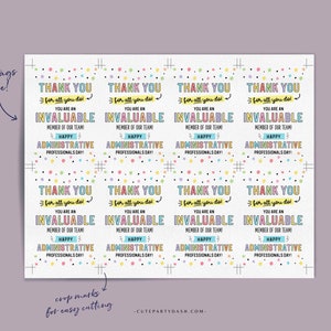 Administrative Professionals Day Gift Tag Employee Appreciation Week ...