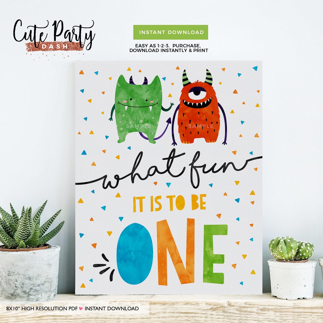INSTANT DOWNLOAD Little Monster Birthday Sign Printable Monster ...