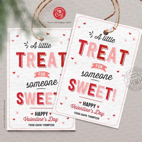 Sweet Treat Valentine's Day Gift Tags Happy Valentines - Etsy