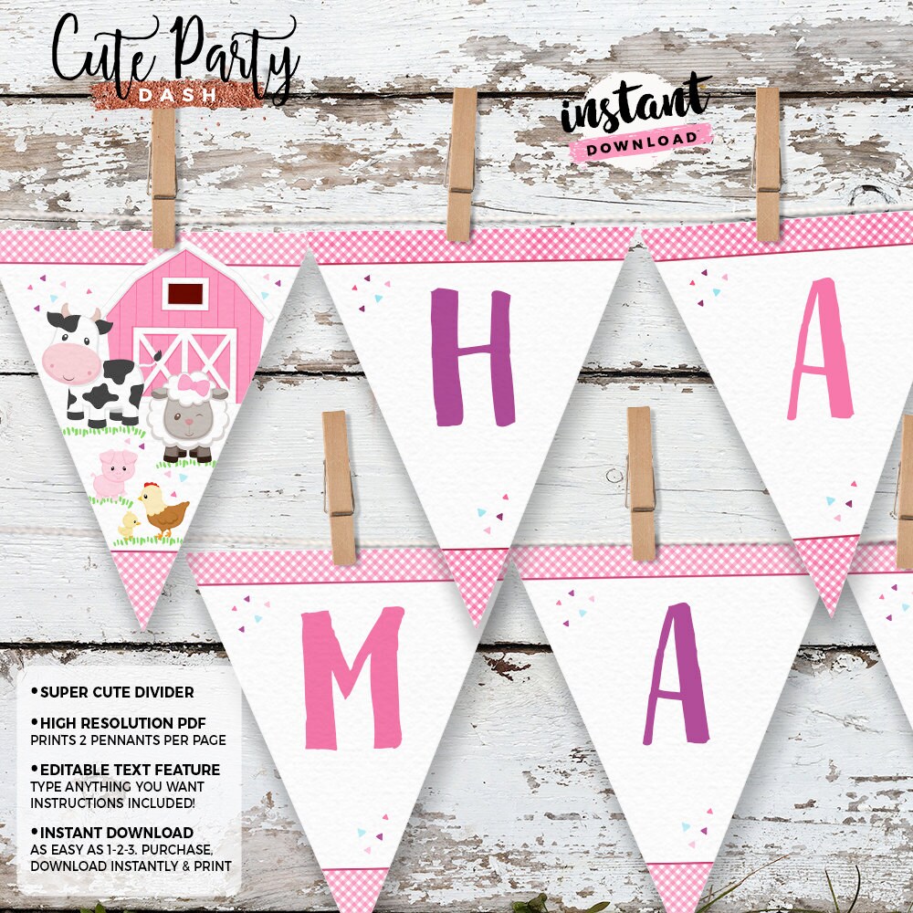 INSTANT DOWNLOAD EDITABLE Farm Animals Barnyard Birthday | Etsy