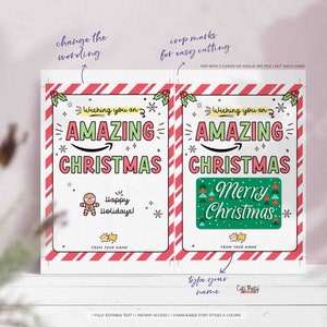 Wishing You an Amazing Christmas Gift Card Holder Template - Etsy