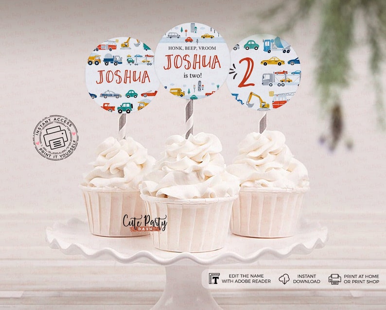 Editable Transportation Birthday Wall Banner Printable Truck | Etsy