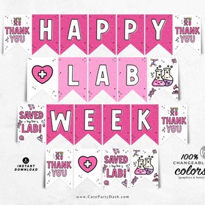Lab Week Gift Tags Printable INSTANT DOWNLOAD Editable Lab Week ...