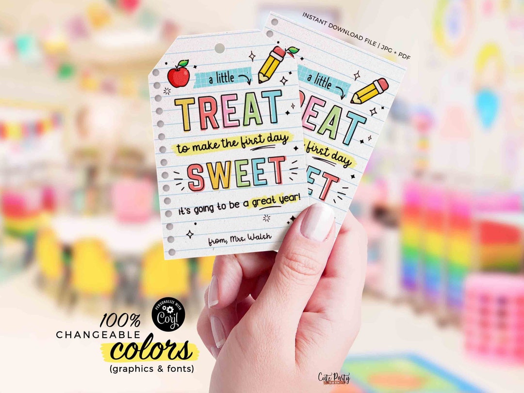 Welcome Back to School Gift Tag EDITABLE First Day of School Gift From ...