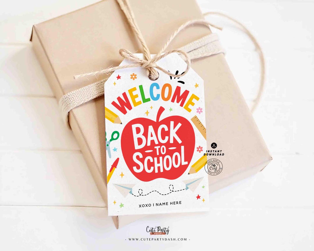 Editable Welcome Back to School Gift Tag: Printable Teacher/staff Gift ...
