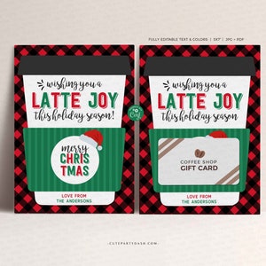 Editable Christmas Wishing You a Latte Joy This Holiday Season Coffee ...