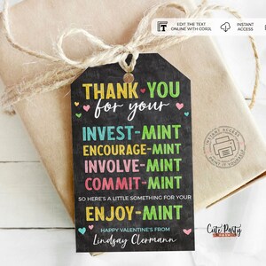 INSTANT DOWNLOAD, Valentine's Day Mint Tag, Card for Kids, Valentine ...