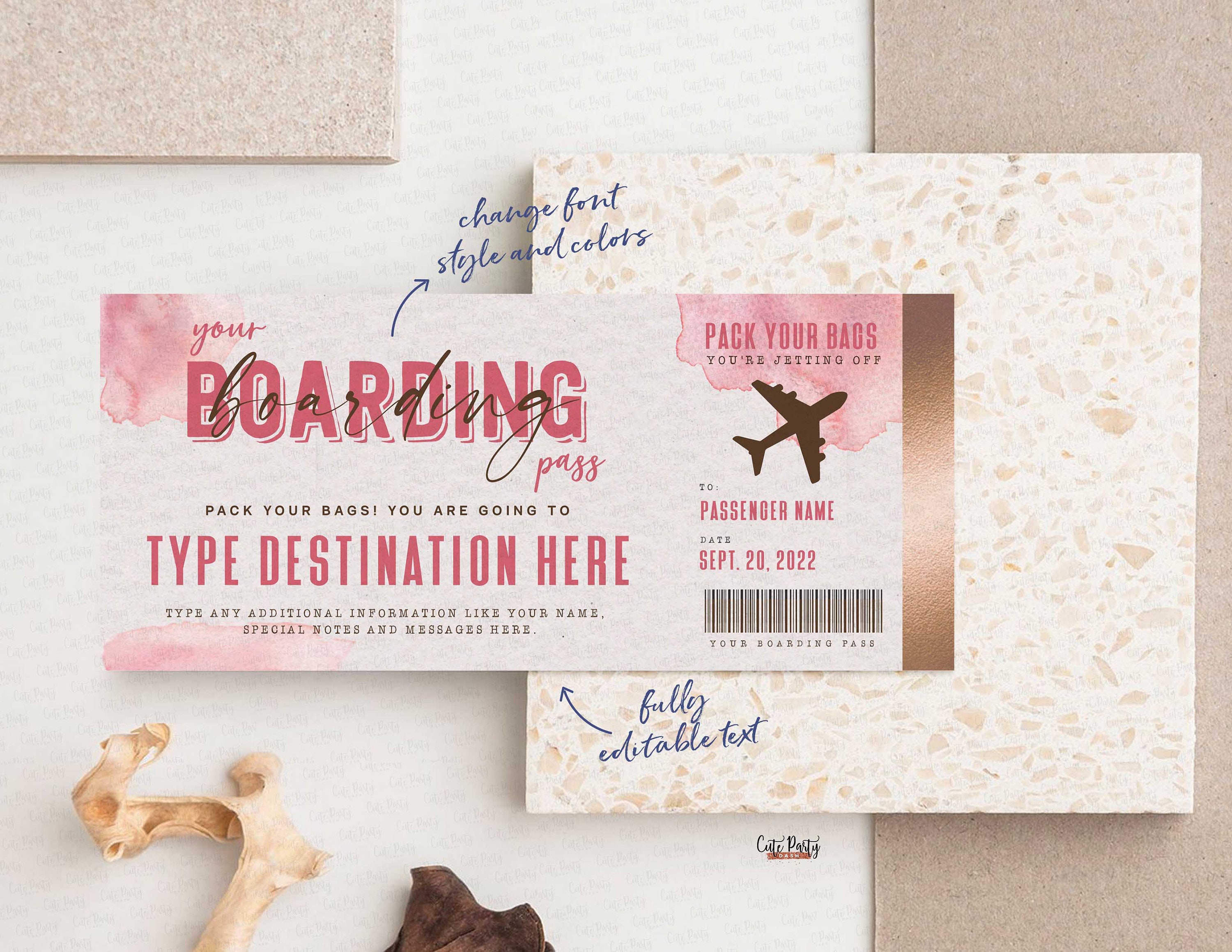 Editable Boarding Pass Ticket Template Printable Surprise Trip - Etsy ...
