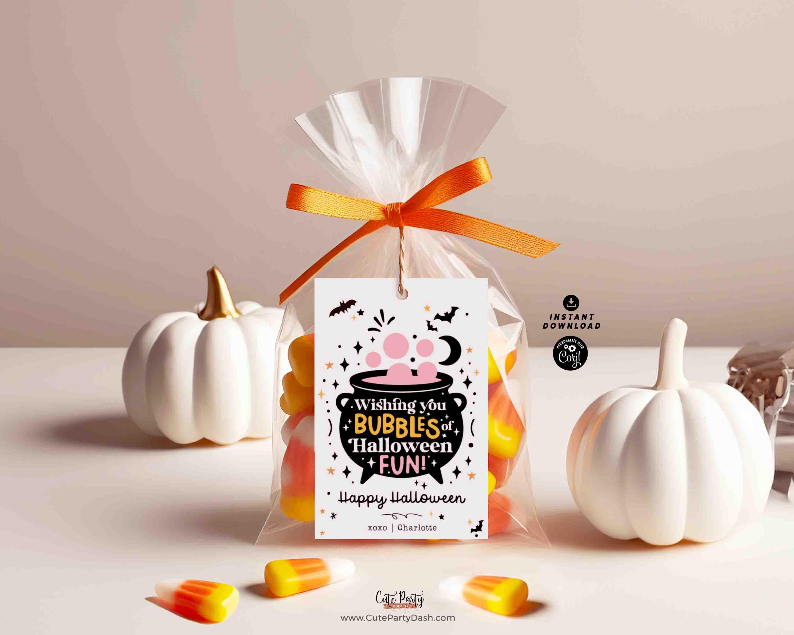 Editable Halloween Bubbles Gift Tag Printable (instant Download) - Etsy
