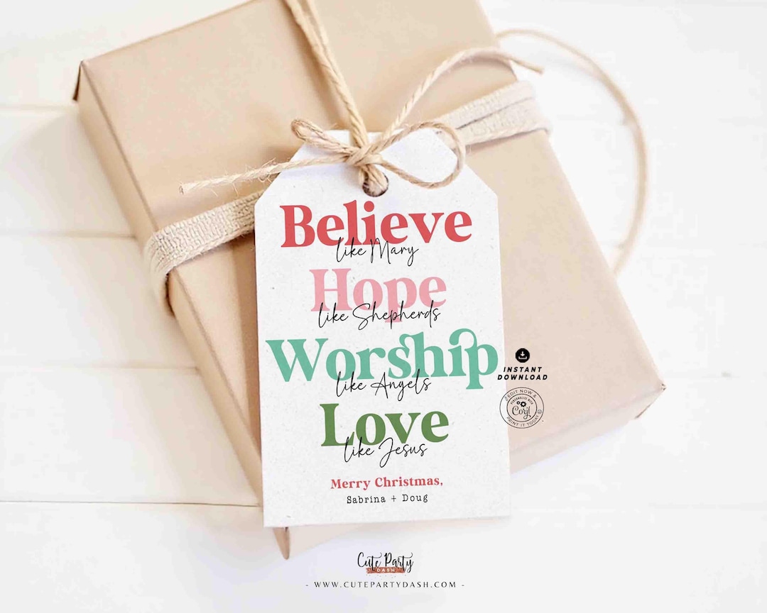 Religious Christmas Gift Tag Printable INSTANT DOWNLOAD Christian ...