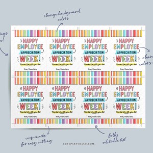Editable Employee Appreciation Gift Tag Printable Employee Week Thank ...