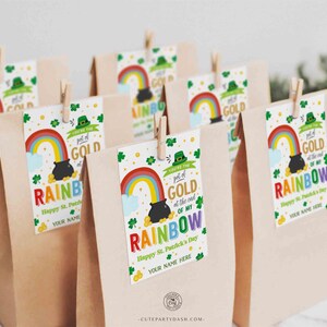Pot of Gold Rainbow St. Patrick’s Day Gift Tag, Friend Happy St ...