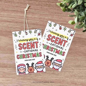 Wishing You a Scentsational Christmas Tag INSTANT DOWNLOAD Editable ...