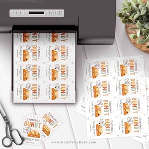 Thanksgiving Bundt Cake Tag INSTANT DOWNLOAD Fall Appreciation EDITABLE ...