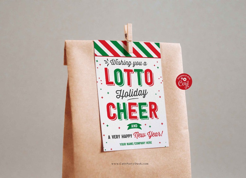 Christmas Wishing You a Lotto Holiday Cheer Gift Tag - Etsy