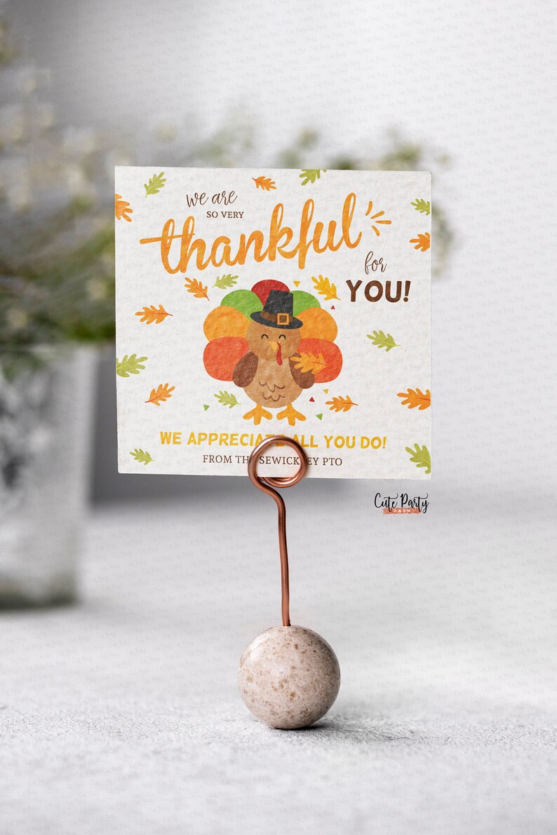 Thankful for You Gift Tag Teacher Staff School Appreciation - Etsy