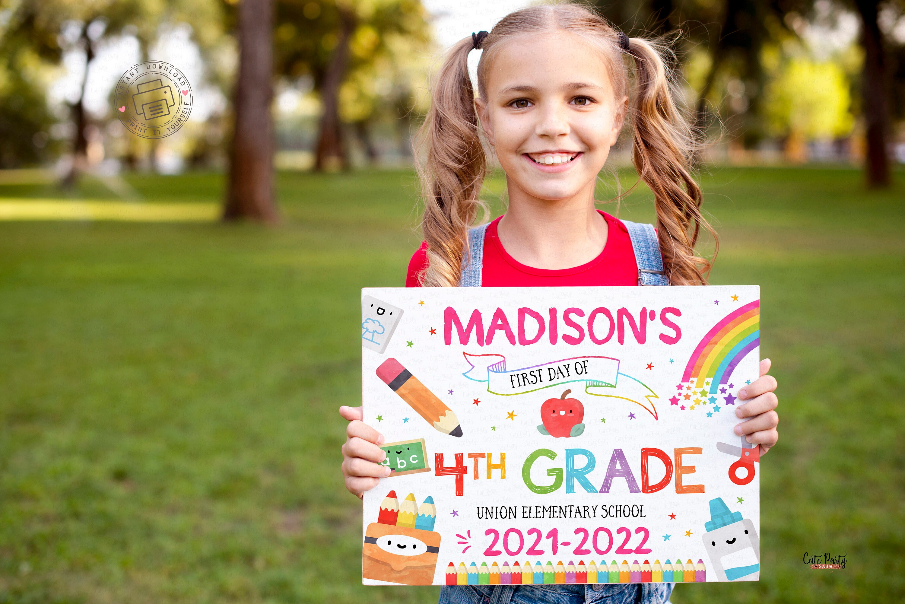 Rainbow First Day of school Sign INSTANT DOWNLOAD EDITABLE | Etsy