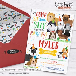 INSTANT DOWNLOAD, EDITABLE Puppy Birthday Decorations, Wall Banner ...