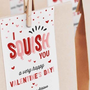 I Squish You a Happy Valentine's Day Treat Tag, Non-candy Squishy Toy ...
