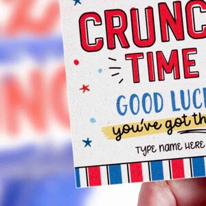 Editable Crunch Time Good Luck Printable Treat Tag, Team Competition ...