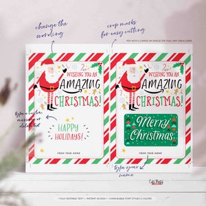 Wishing You an Amazing Christmas Gift Card Holder Template INSTANT ...
