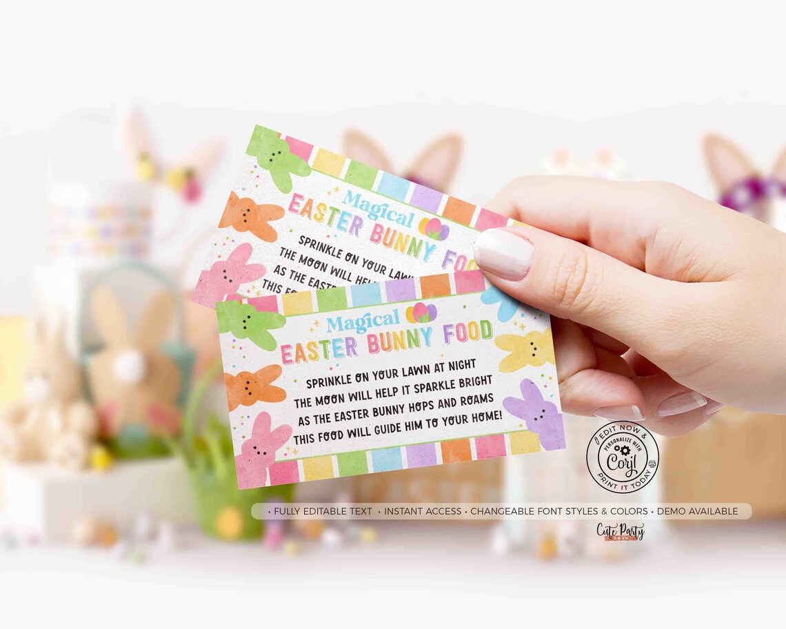 Magical Easter Bunny Food Tag Printable (instant Download) - Etsy