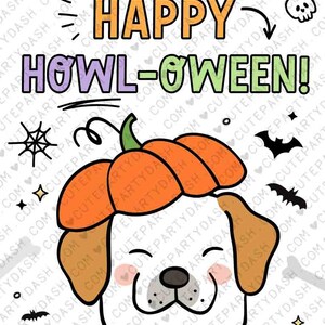 Dogs Halloween Card Bundle for Kids INSTANT DOWNLOAD Editable Happy ...