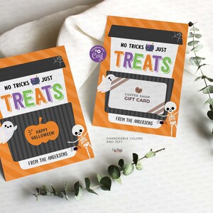 Editable Fall Harvest Halloween Coffee Gift Card Holder Template, No ...