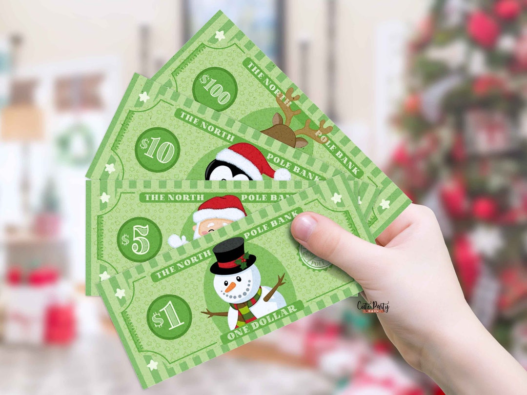 Christmas Santa Play Money: Printable Holiday Stocking Stuffer (instant ...