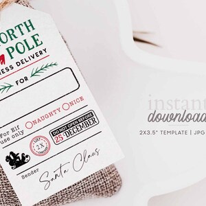 Christmas North Pole Express Gift Tag, Naughty Nice List Approved, From ...