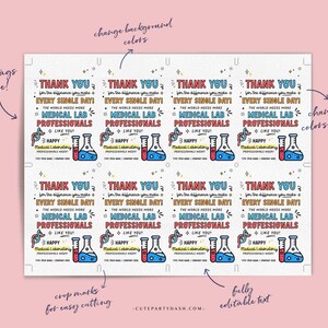 Lab Week Gift Tags Printable INSTANT DOWNLOAD Editable Lab Week ...