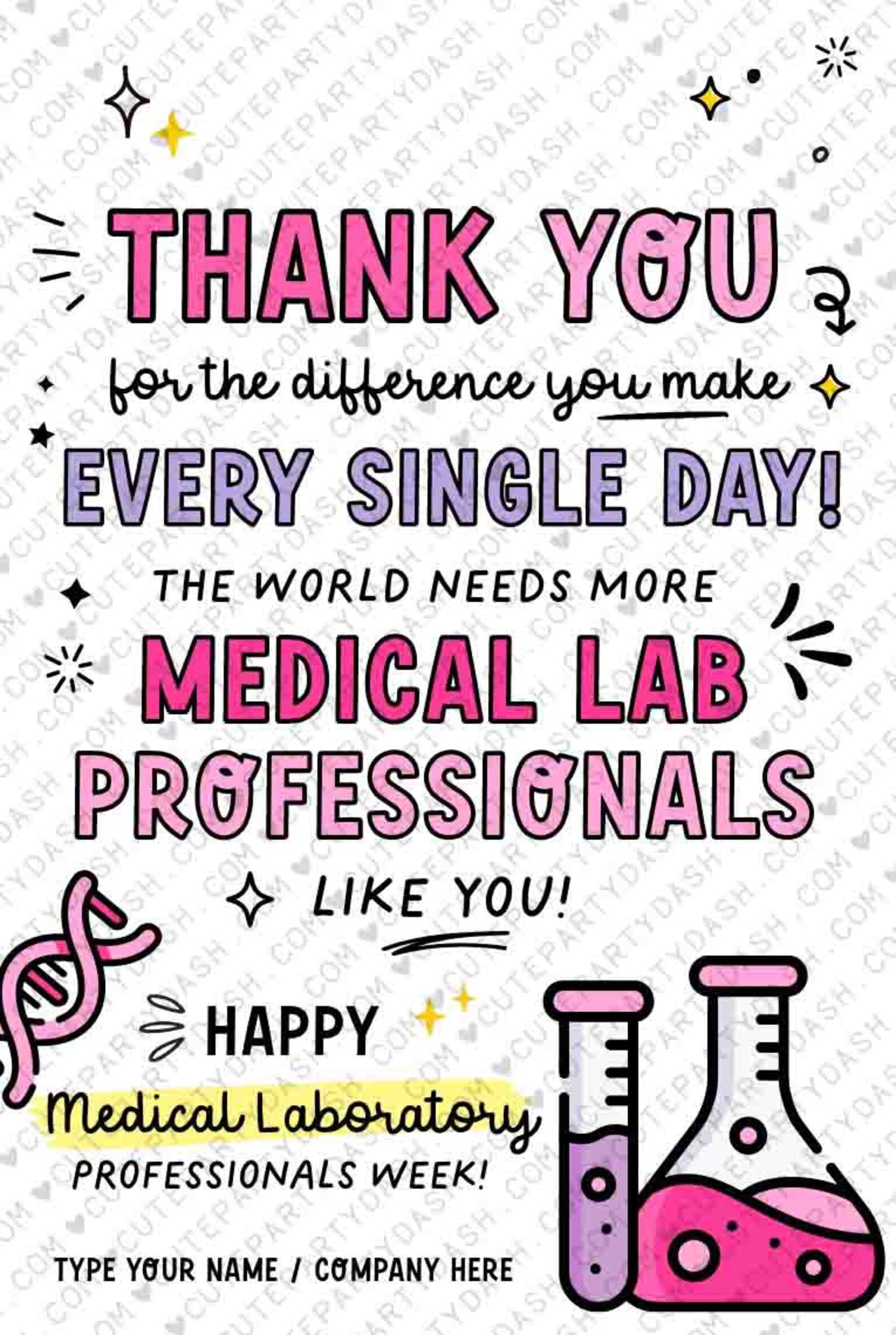 Lab Week Gift Tags: Editable Appreciation Thank You (digital Download ...