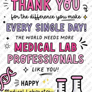 Lab Week Gift Tags: Editable Appreciation Thank You (digital Download ...