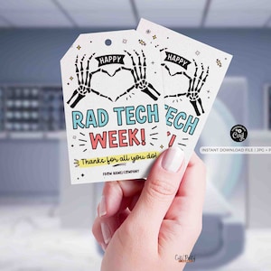 Rad Tech Week Gift Tag: Editable Radiology Appreciation Label (digital ...