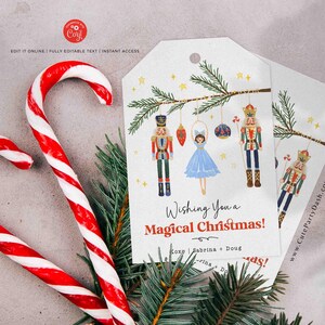Nutcracker Christmas Gift Tag Printable INSTANT DOWNLOAD, Editable ...