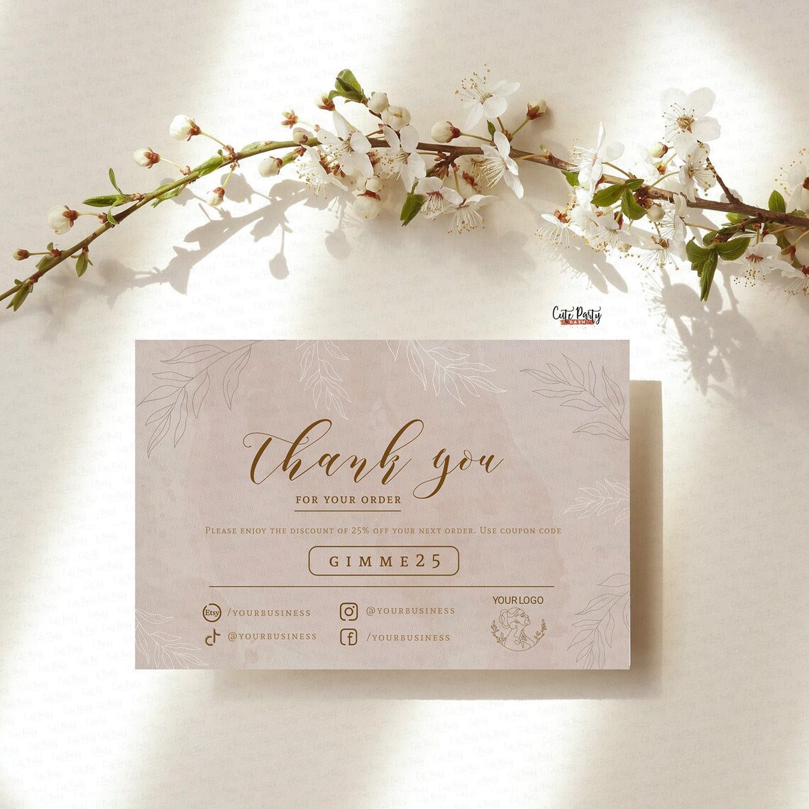 Botanical Round Product Label Editable Template INSTANT | Etsy