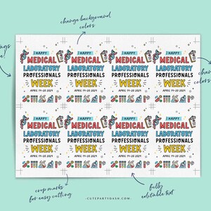 Lab Week Gift Tags Printable INSTANT DOWNLOAD Editable Lab Week ...