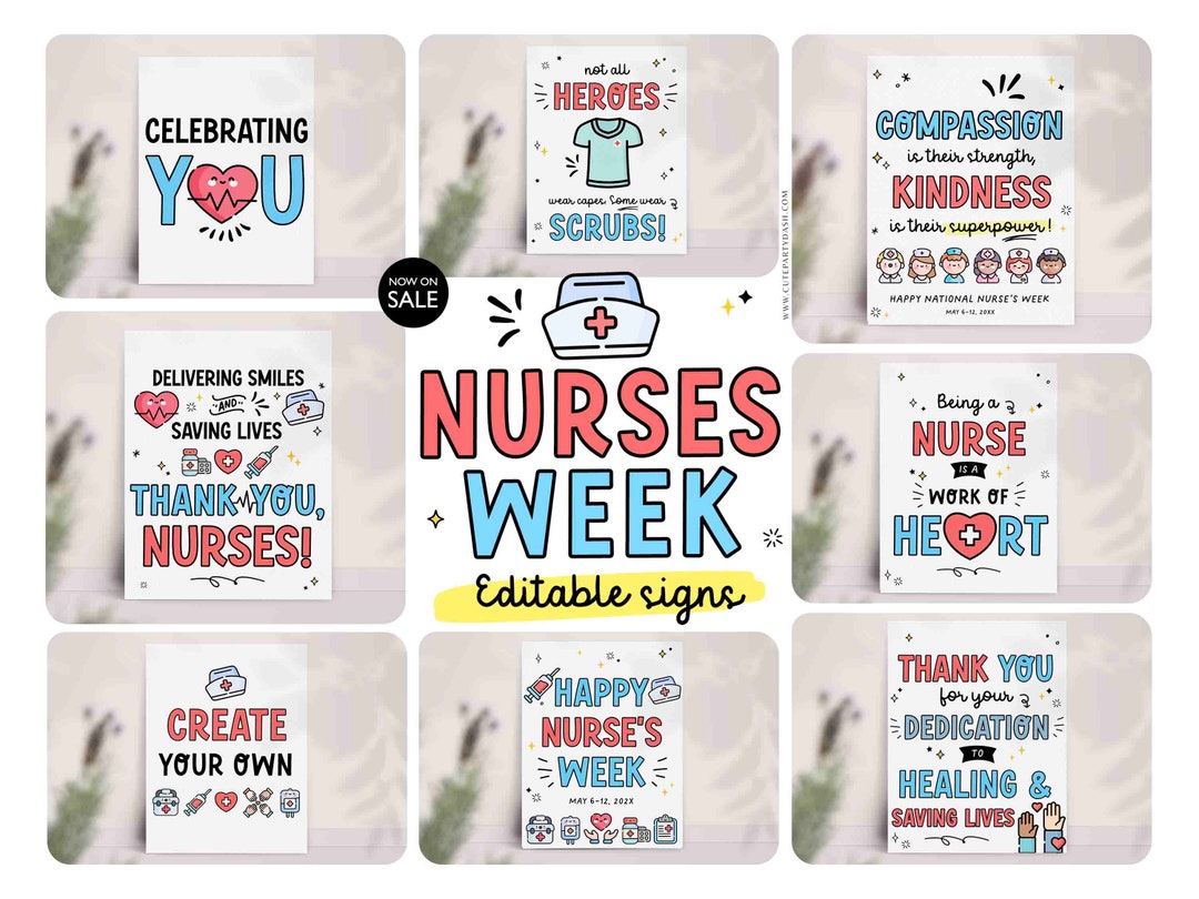 Nurses Week Sign: Editable Appreciation Decor (instant Download) - Etsy