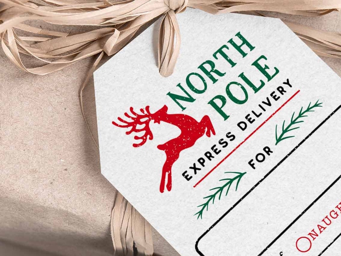Christmas North Pole Express Gift Tag Naughty Nice List - Etsy