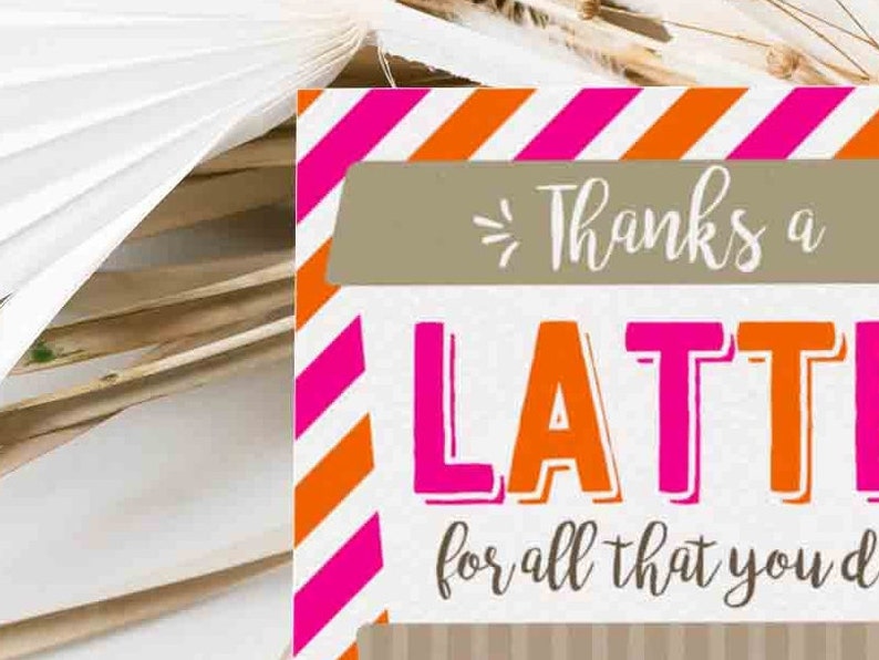 Editable Thanks a Latte Card Coffee Holder Template Teacher - Etsy