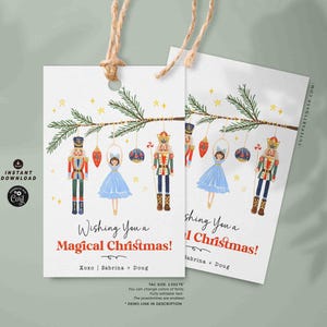 Nutcracker Christmas Gift Tag Printable INSTANT DOWNLOAD, Editable ...