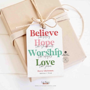 Religious Christmas Gift Tag Printable INSTANT DOWNLOAD Christian ...