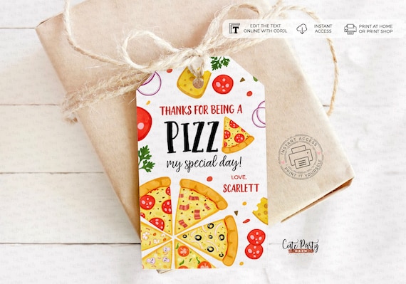 Pizza Party Favor Tags Editable Printable Pizza Making | Etsy
