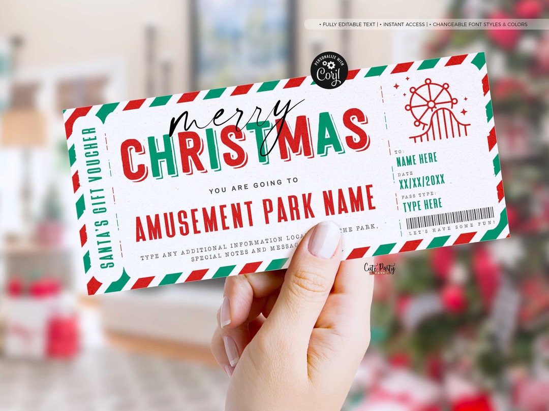 Christmas Amusement Park Theme Park Ticket Gift, Christmas Surprise ...