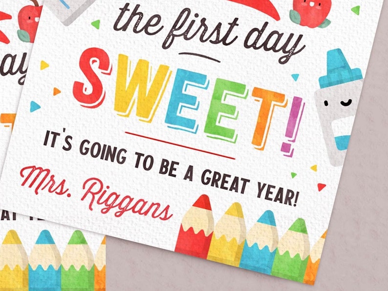 Editable Back to School Gift Tag: First Day Treat (instant Download) - Etsy