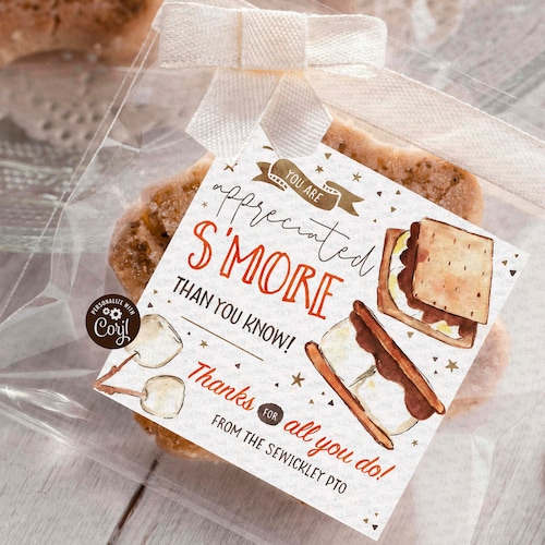 Editable S'more Appreciation Gift Tag Teacher Staff - Etsy