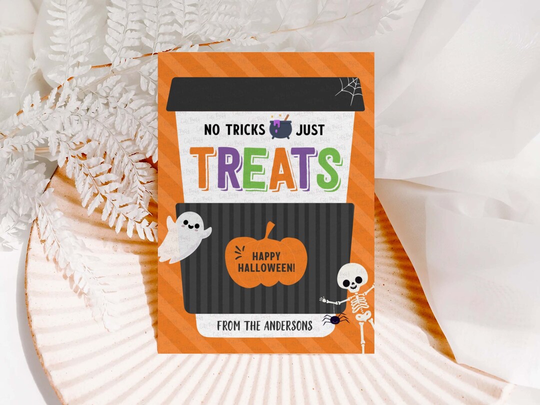 Editable Fall Harvest Halloween Coffee Gift Card Holder Template, No ...