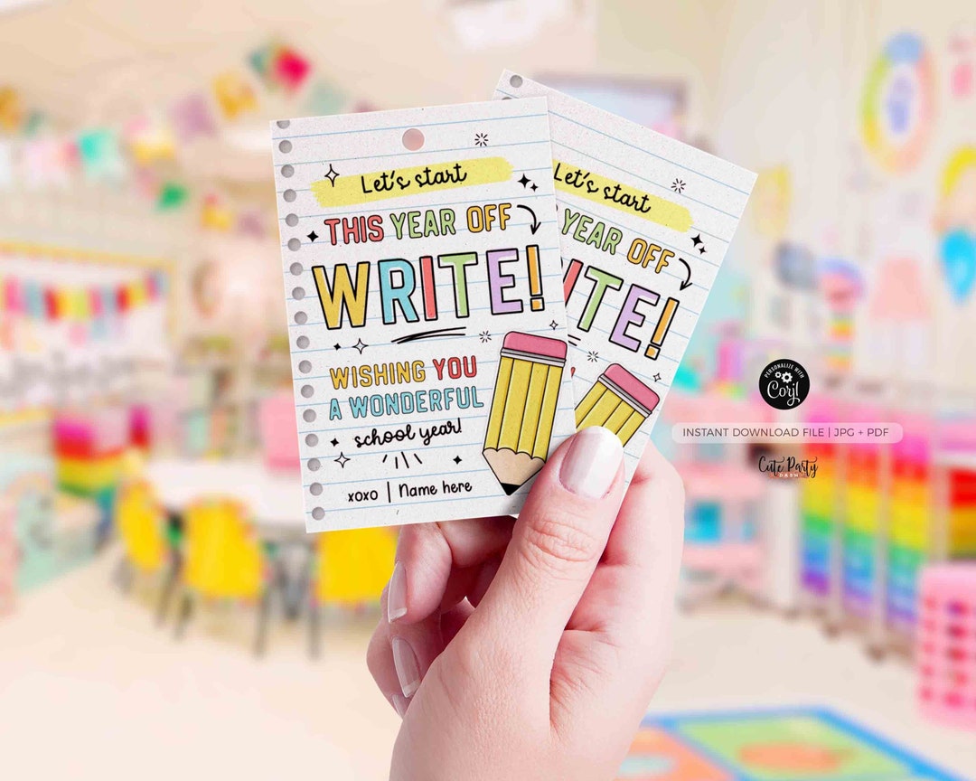 EDITABLE Welcome Back to School Gift Tag Printable Pen Marker First Day ...