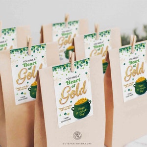 You Have a Heart of Gold Gift Tag, Happy St. Patrick's Day Printable ...