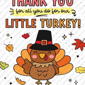 Thanks for All You Do for Our Little Turkey Thanksgiving Gift Tag ...